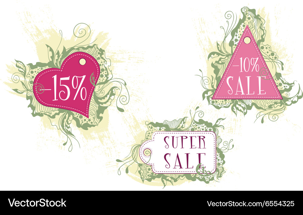 Decorative labels of various shapes Royalty Free Vector