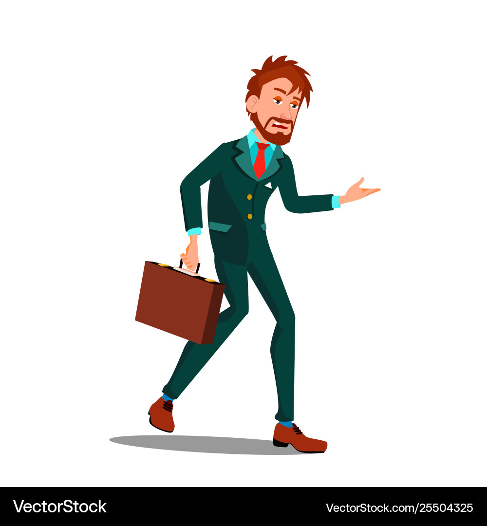 Exhausted character businessman after work Vector Image