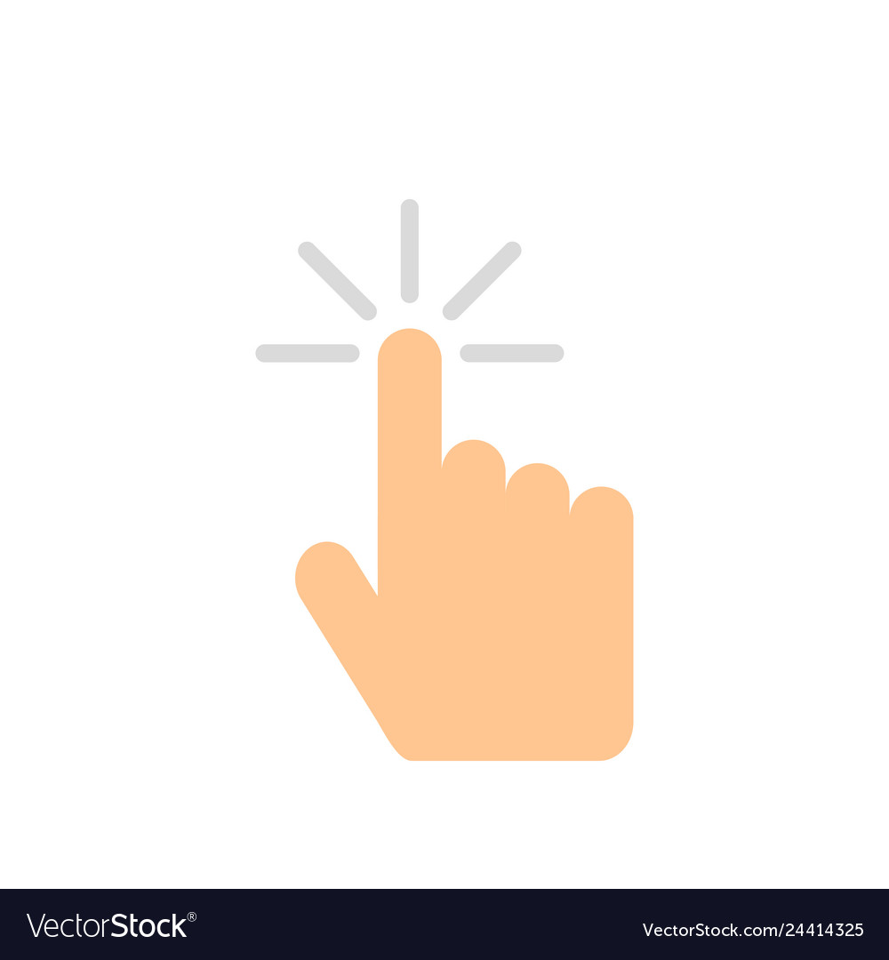 Hand button click computer in flat style Vector Image
