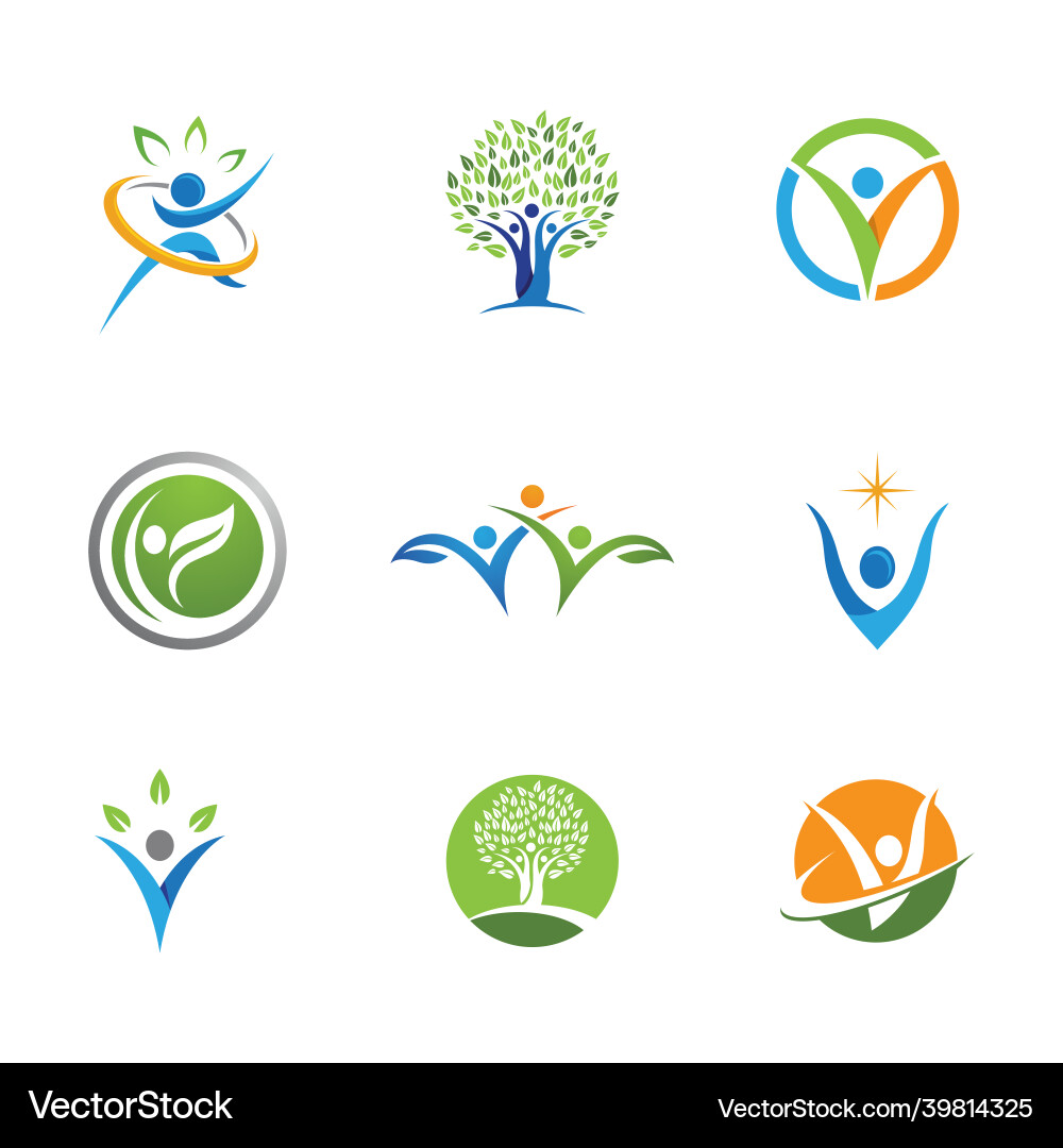 Human character logo sign Royalty Free Vector Image