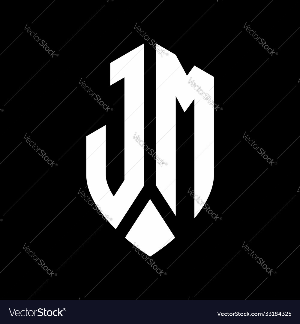 Jm logo monogram with emblem shield style design Vector Image