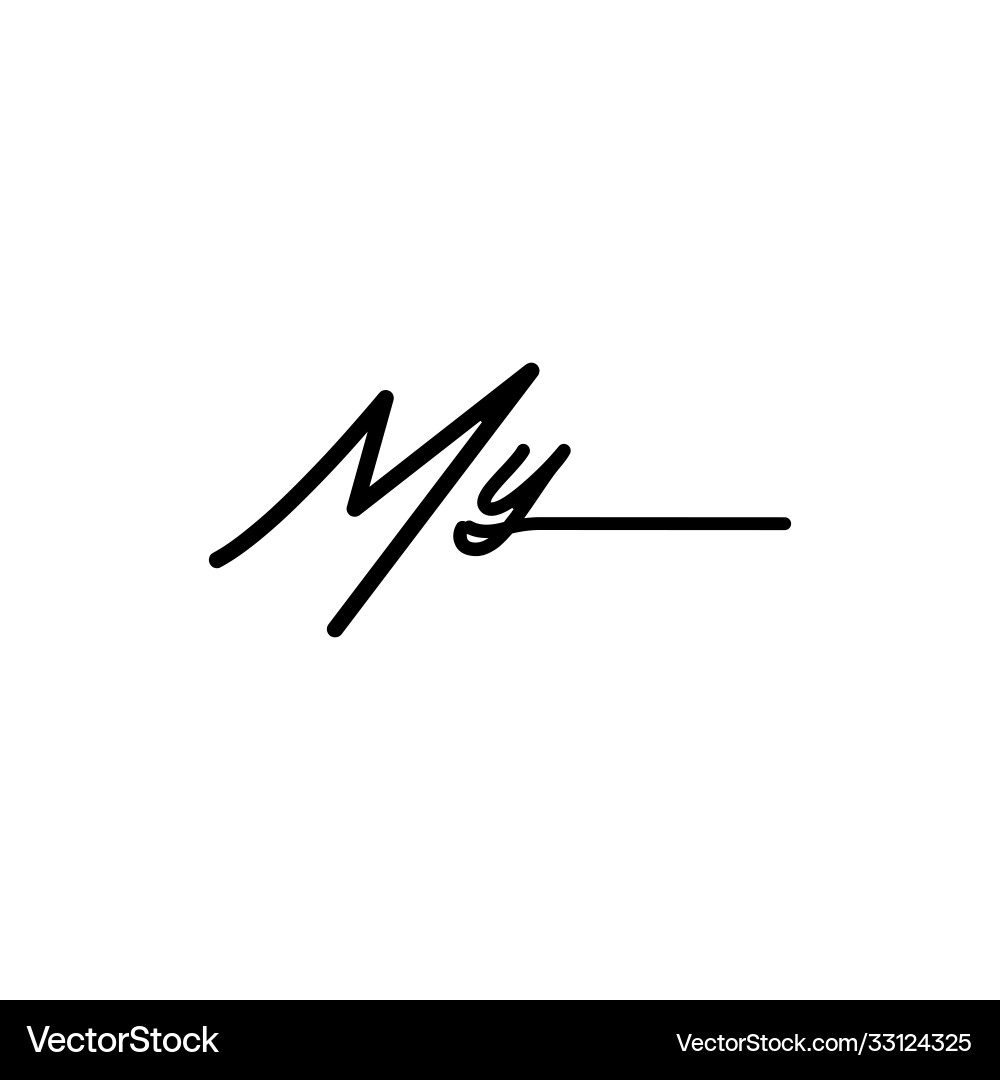 Letter my signature logo template Royalty Free Vector Image