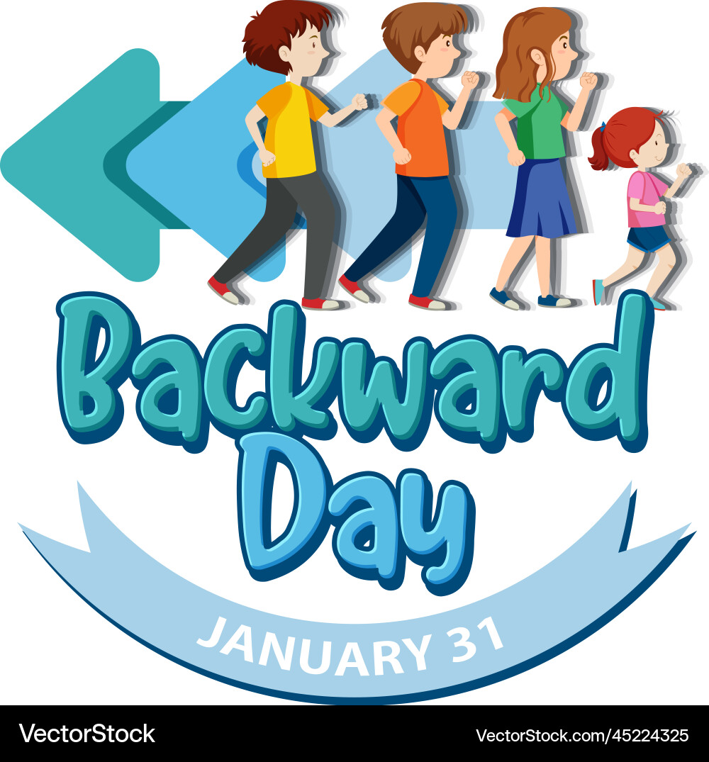 National backward day banner design Royalty Free Vector