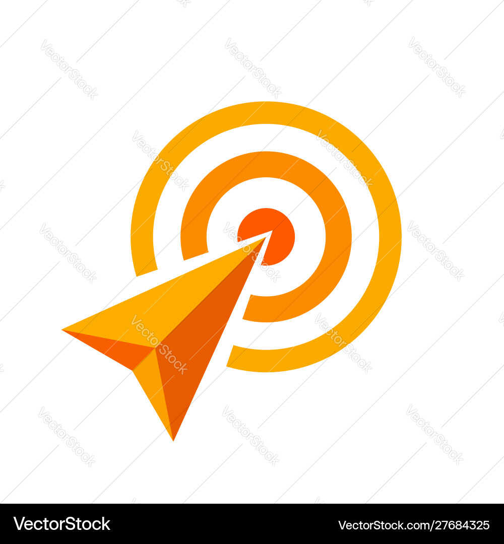 Orange arrow goal symbol Royalty Free Vector Image