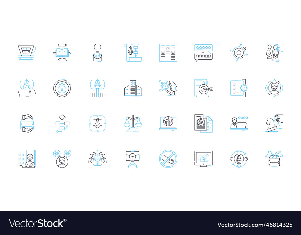 Rapid prototyping linear icons set iterative Vector Image Rapid prototyping linear icons set iterative Vector Image