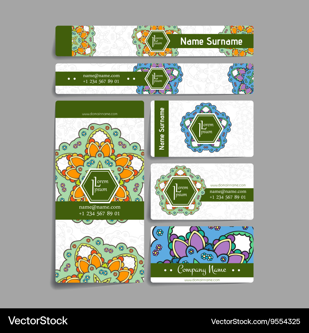Set design templates business card Royalty Free Vector Image