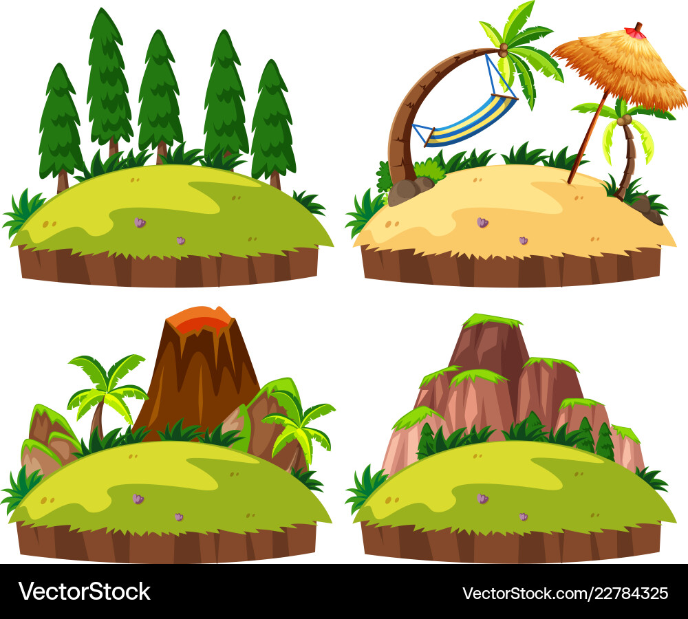 Set of islands white background Royalty Free Vector Image