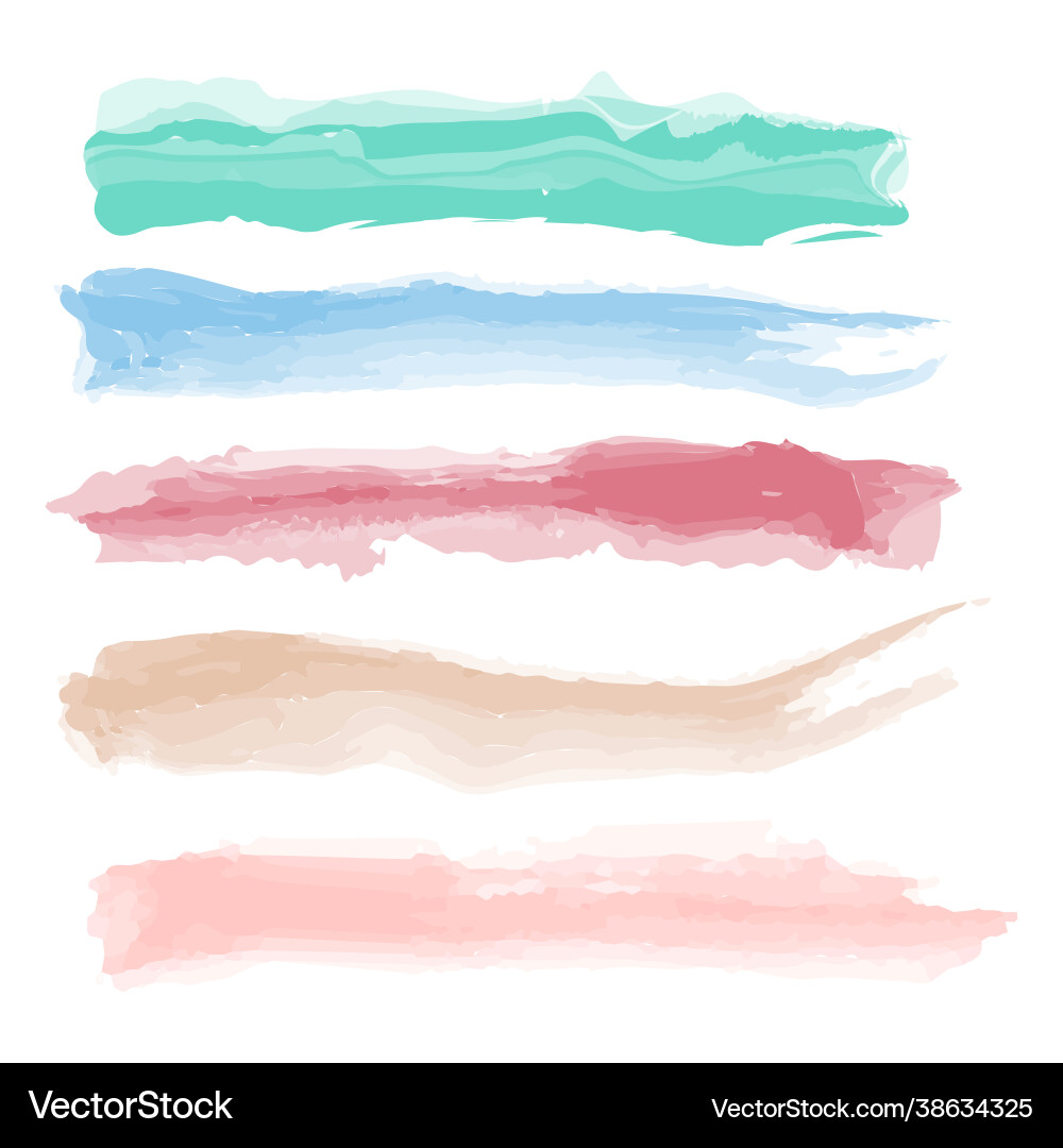 Various strokes color paint on white Royalty Free Vector