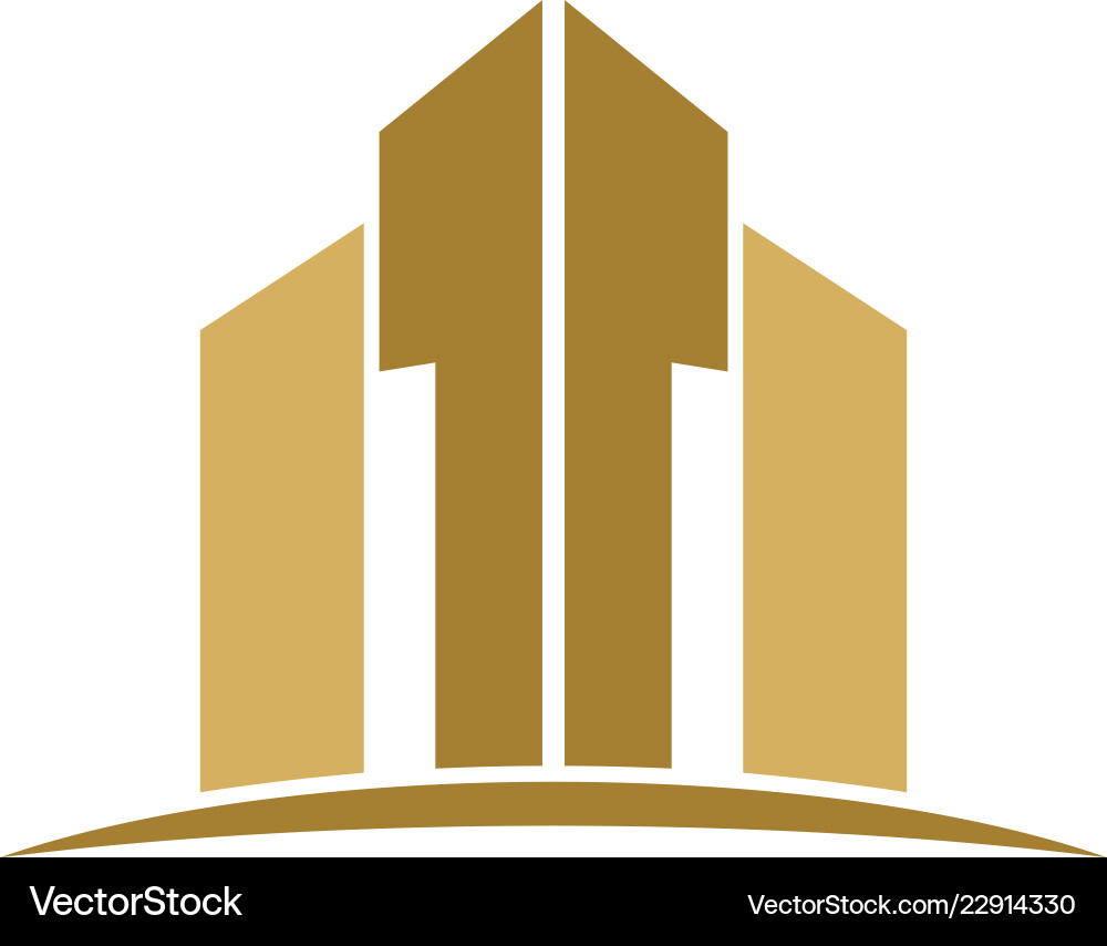 Building shape business company logo Royalty Free Vector