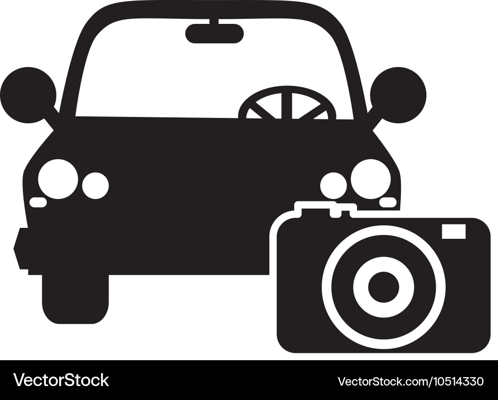 Car and photographic camera icon Royalty Free Vector Image
