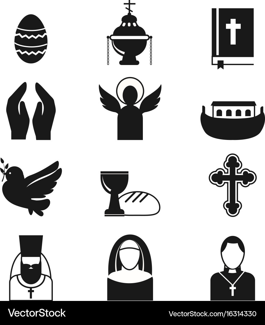 Christianity religion flat icons Royalty Free Vector Image