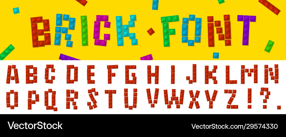 Creative brick font Royalty Free Vector Image - VectorStock