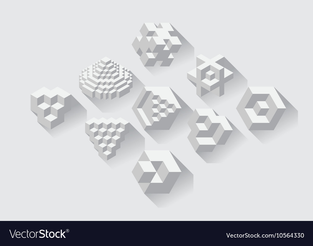 Cubic objects Royalty Free Vector Image - VectorStock