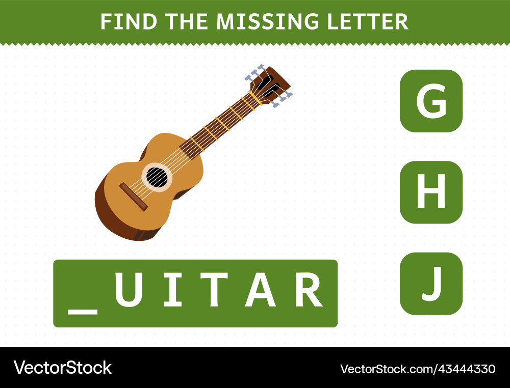 Education game for children find missing letter Vector Image