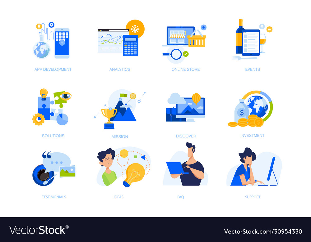 Flat design concept icons collection Royalty Free Vector