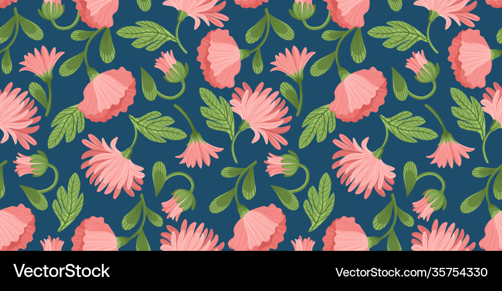 Floral abstract seamless pattern design Royalty Free Vector
