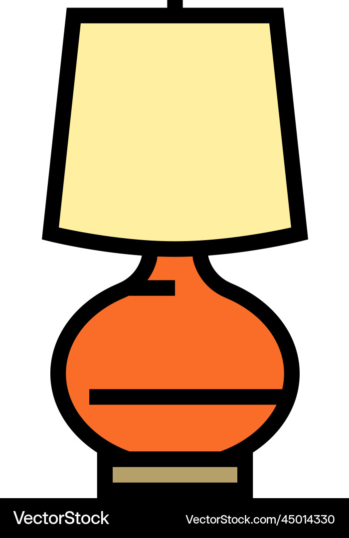 Furniture table lamp color icon Royalty Free Vector Image