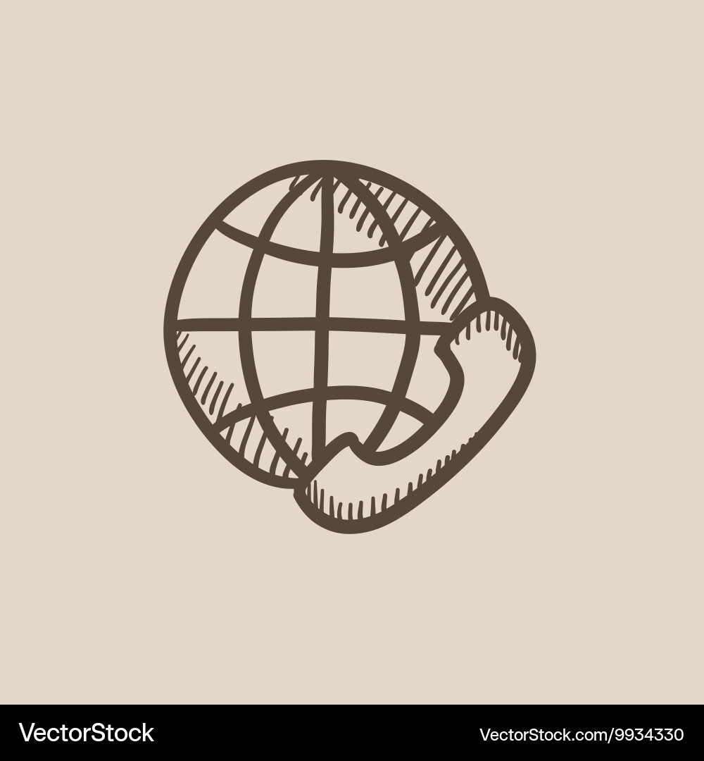 Global communications sketch icon Royalty Free Vector Image