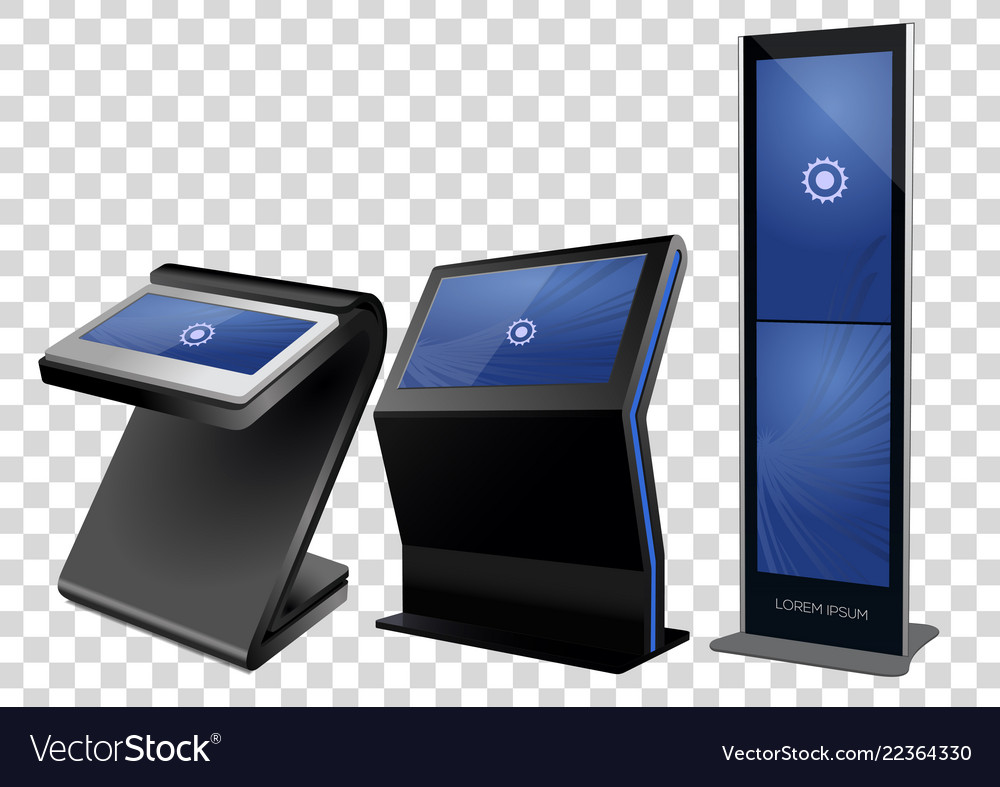 Interactive information kiosk advertising display Vector Image