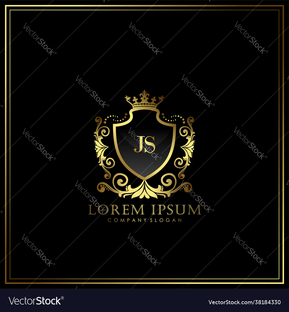 Js initial letter luxury logo template in art Vector Image