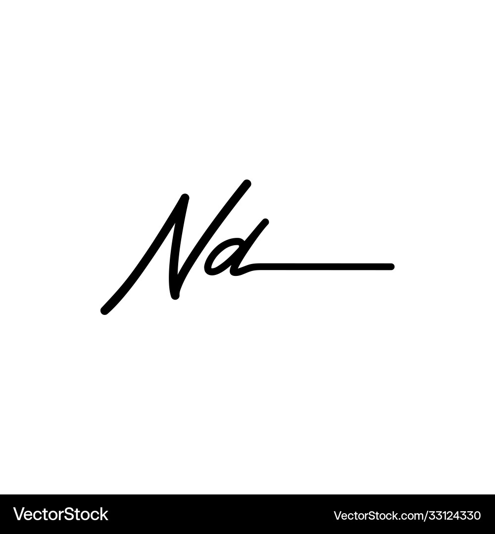 Letter nd signature logo template Royalty Free Vector Image