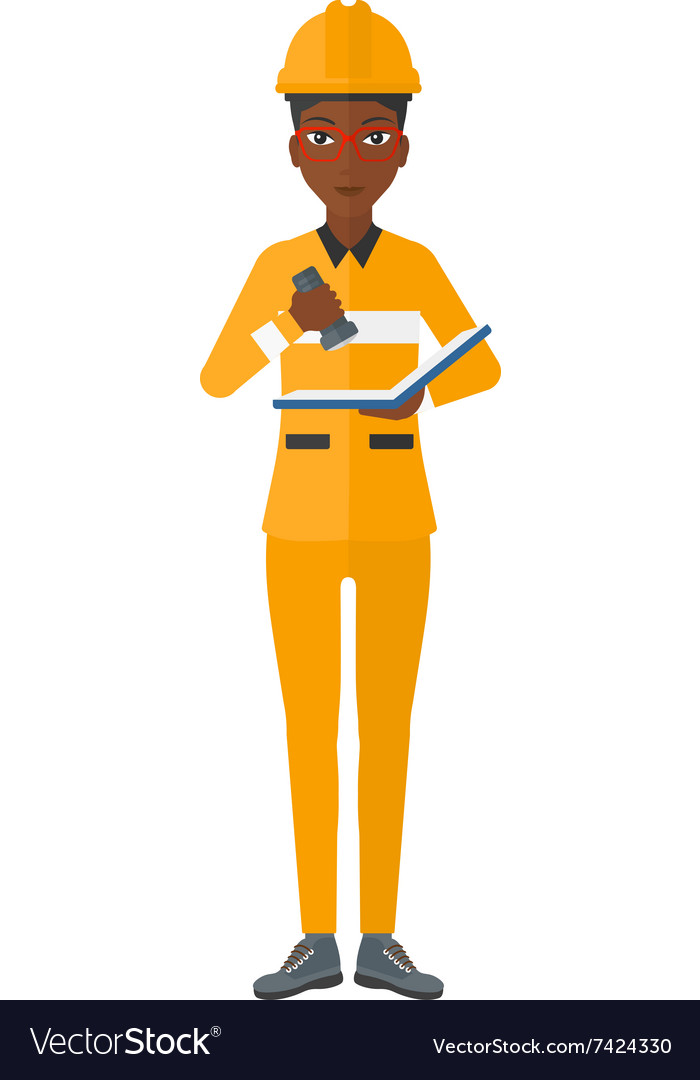 Miner checking documents Royalty Free Vector Image