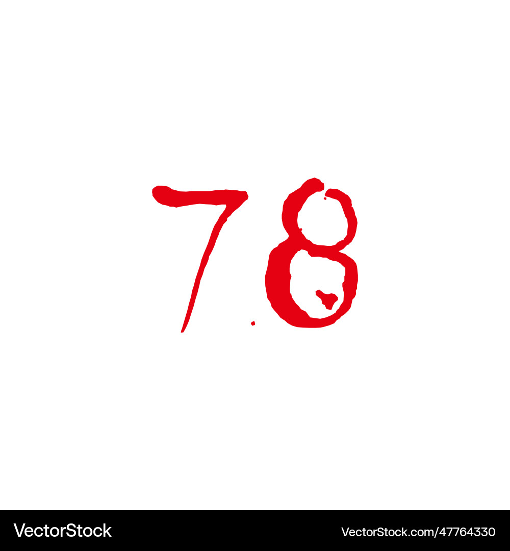 Number 78 bled geometric symbol simple logo Vector Image