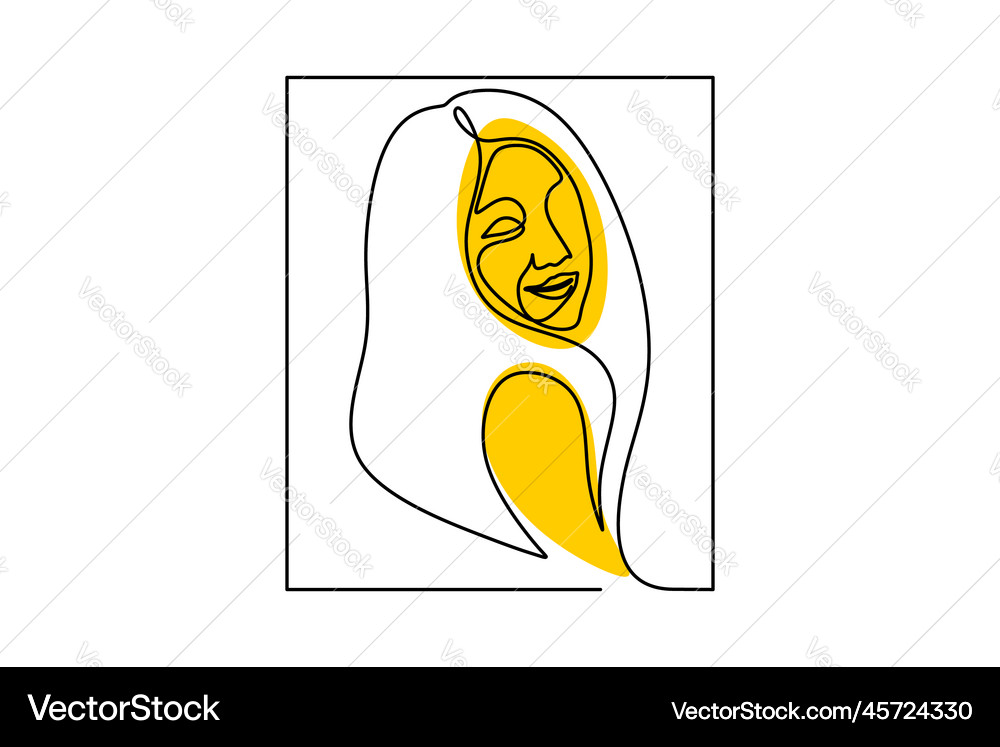 Pretty girl continuous one line drawing Royalty Free Vector