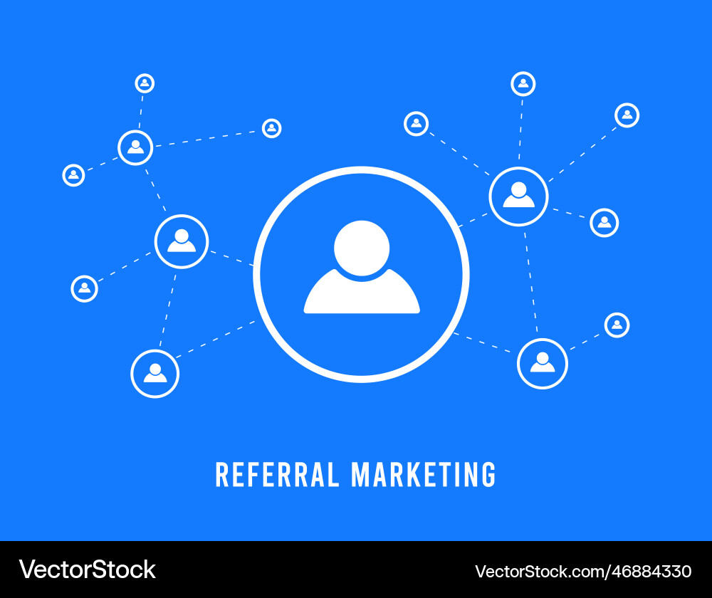 Referral marketing concept relationship Royalty Free Vector