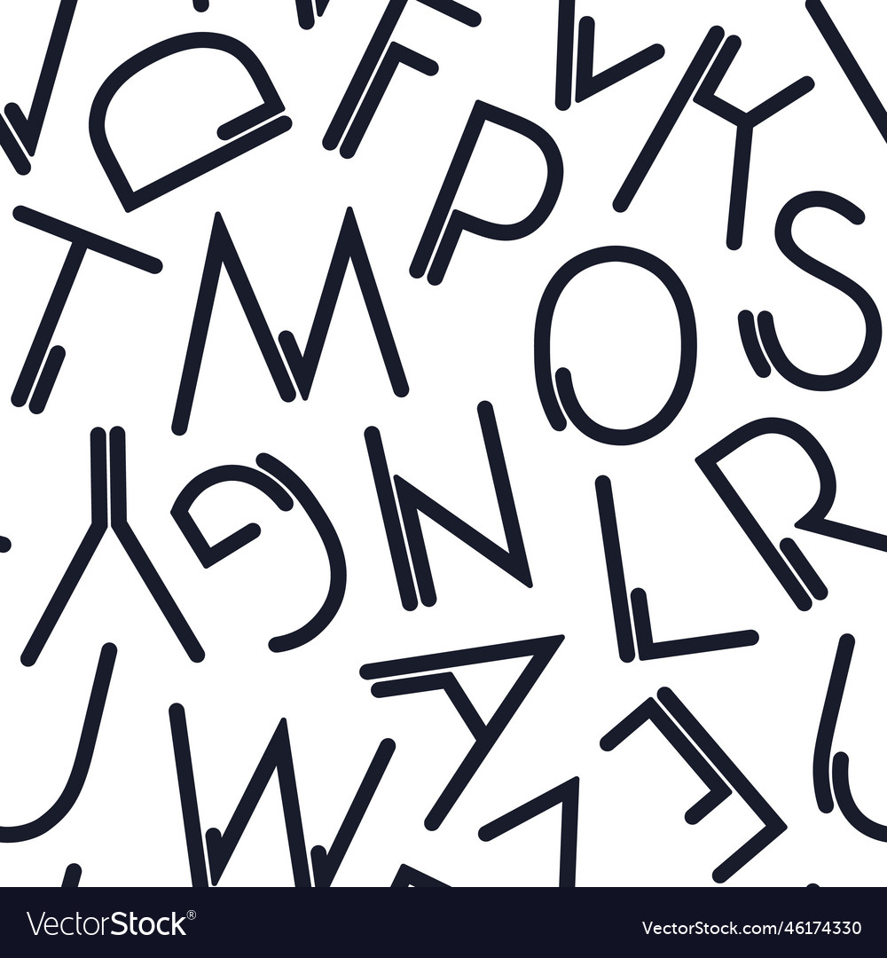 Seamless pattern with letters in typographic style