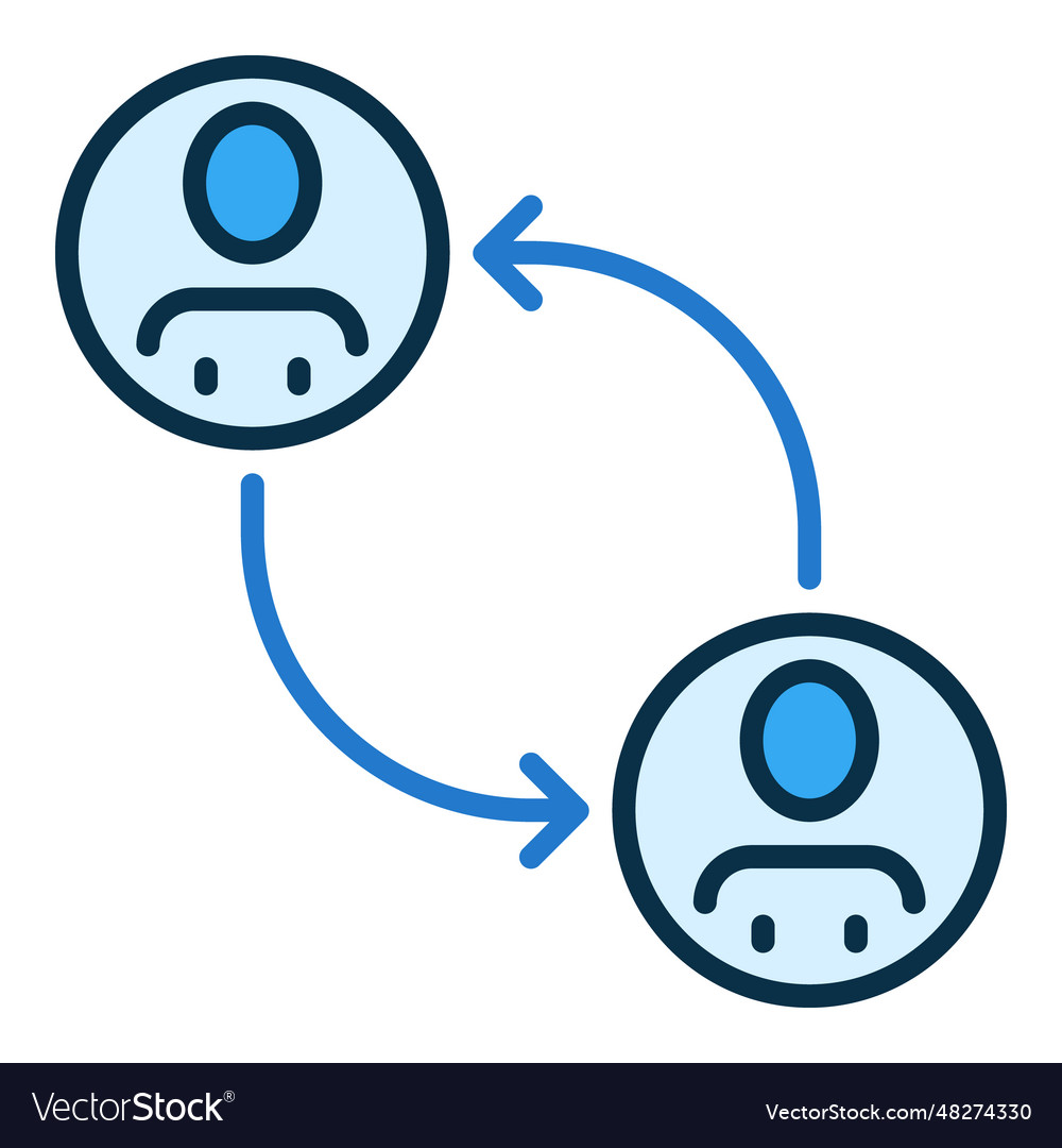 Social interaction and relationships concept blue Vector Image