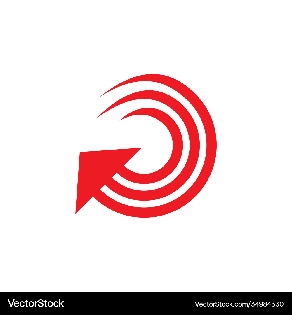 Stripes rotation motion arrow up logo Royalty Free Vector
