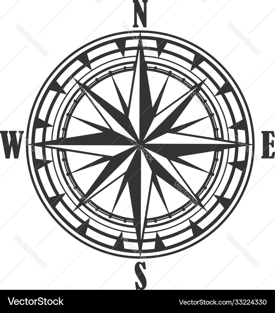 Vintage compass symbol and sign Royalty Free Vector Image