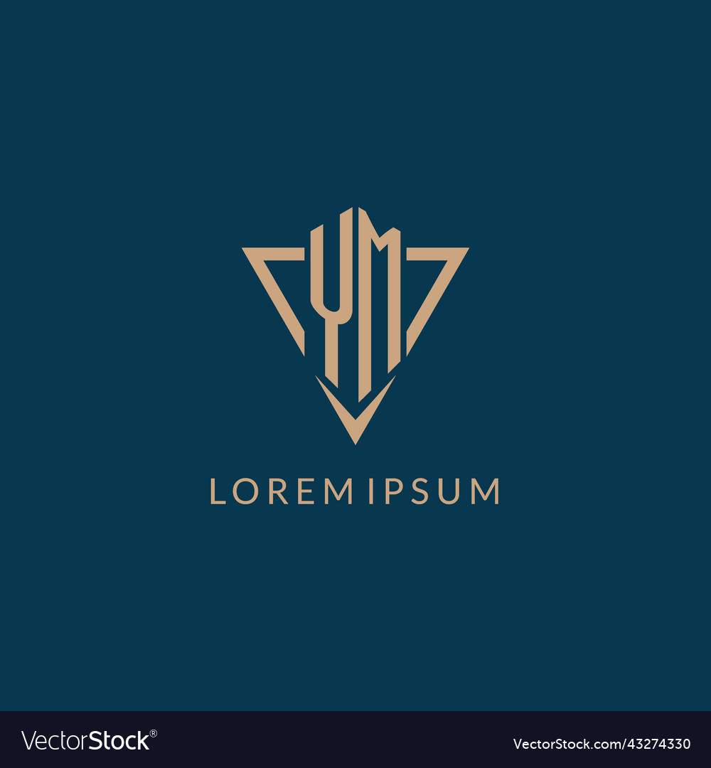 Ym logo initials triangle shape style creative Vector Image
