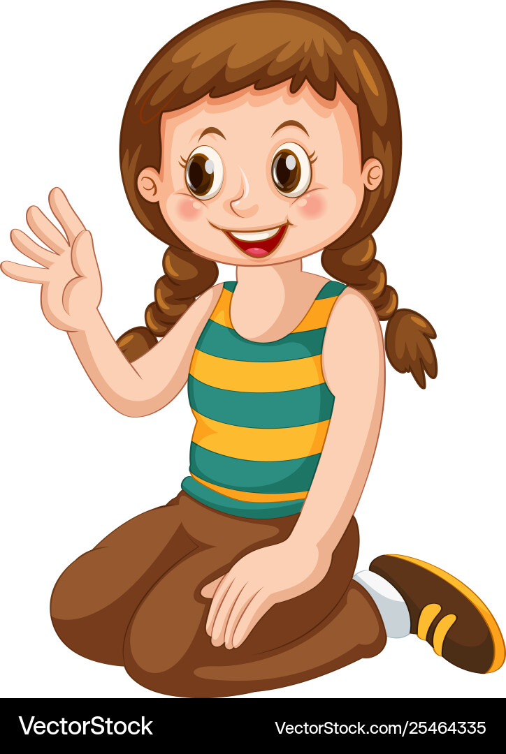 A cute girl character Royalty Free Vector Image