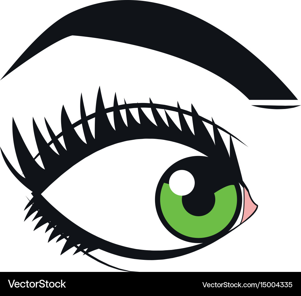 Cartoon human eye look style Royalty Free Vector Image