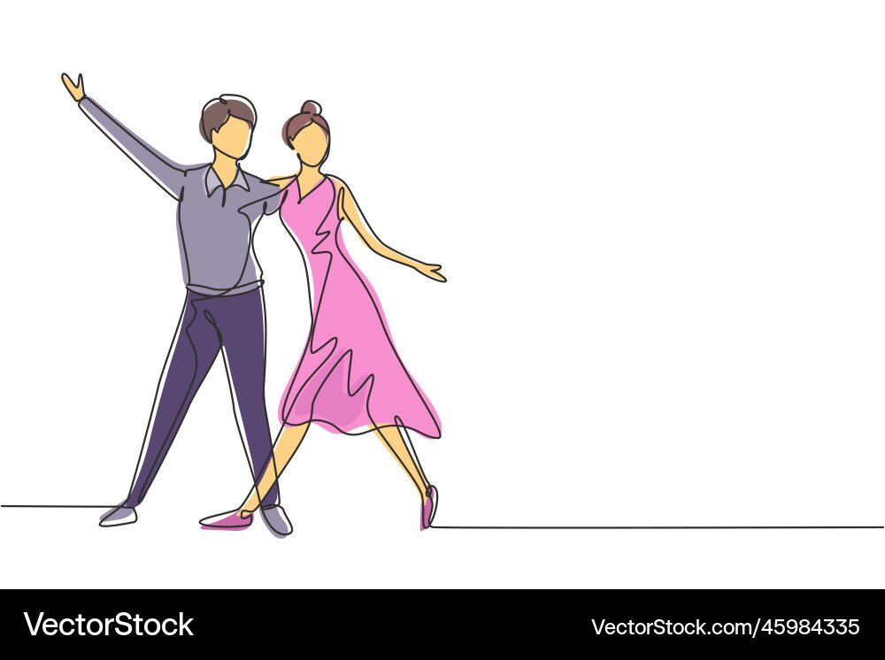 Continuous one line drawing male female Royalty Free Vector