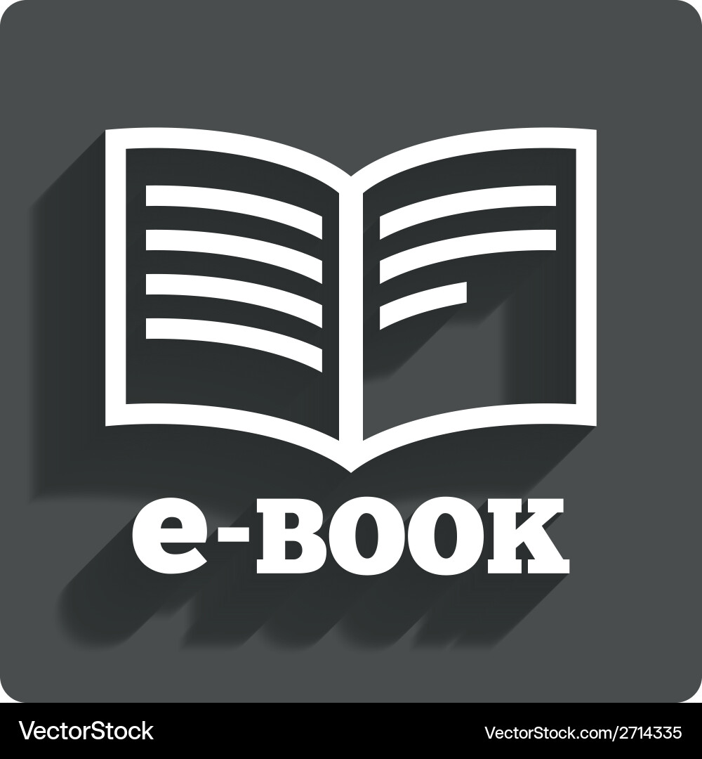 E-book sign icon electronic book symbol Royalty Free Vector