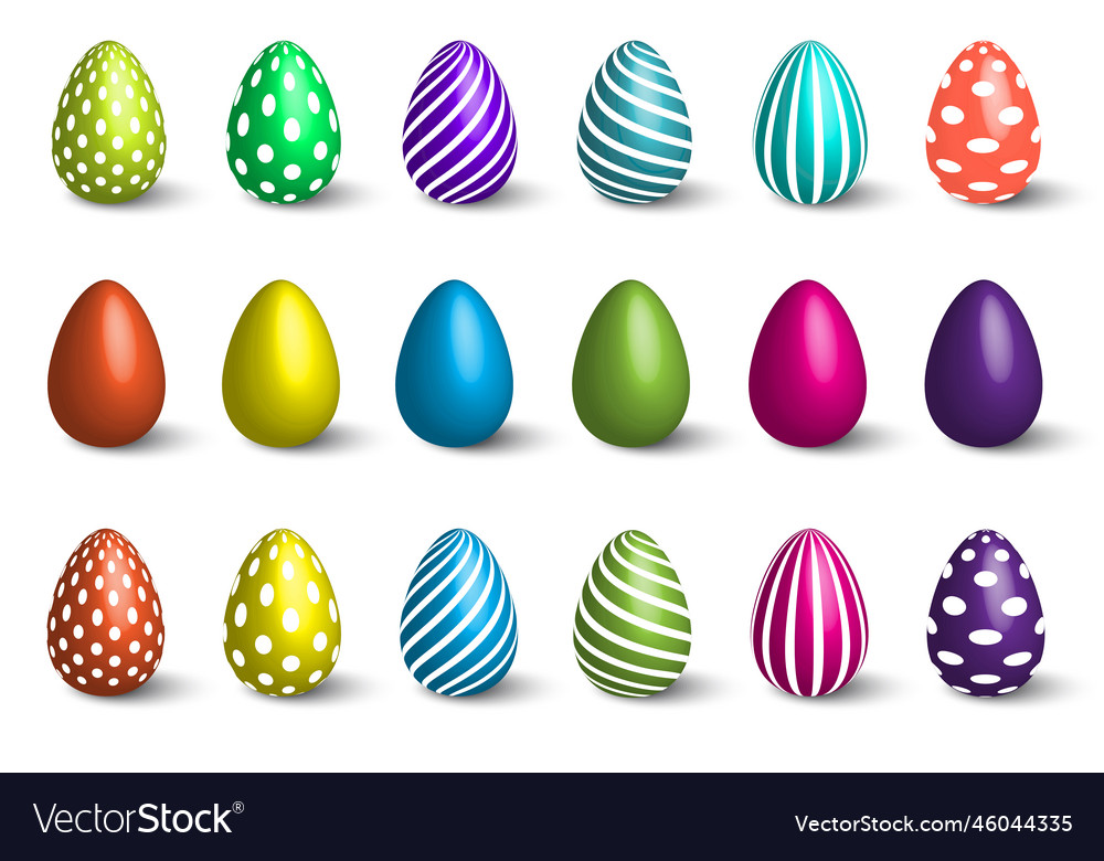 Easter eggs set spring decoration Royalty Free Vector Image