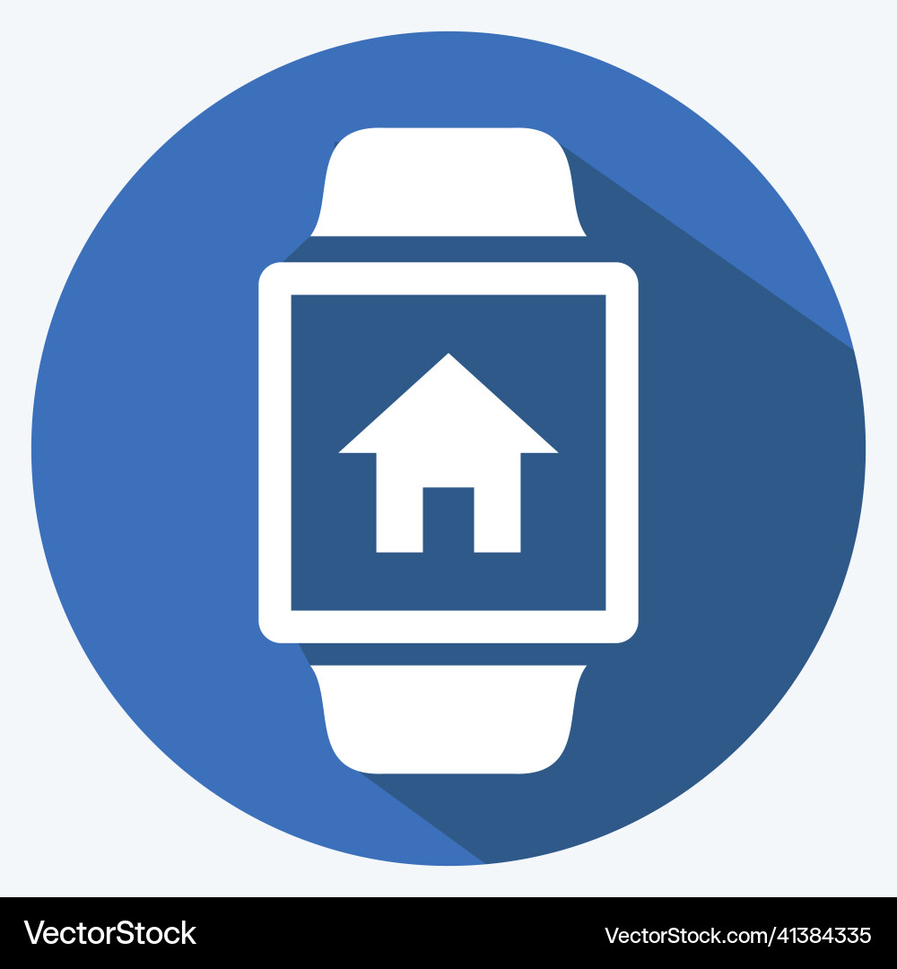 Home screen icon in trendy long shadow style Vector Image