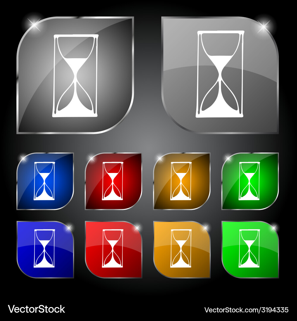 Hourglass sign icon sand timer symbol set Vector Image