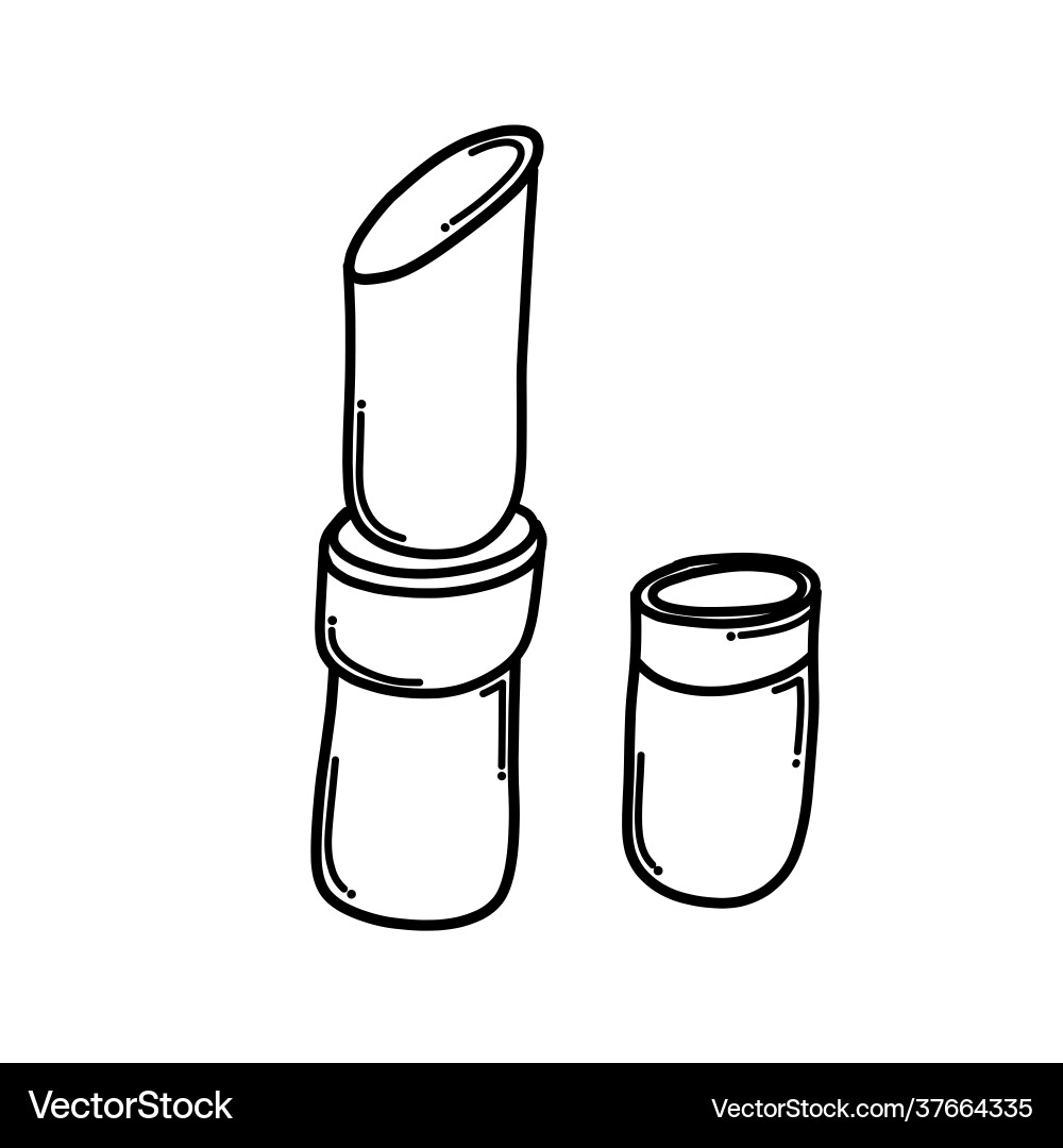 Lipstick doodle icon drawing sketch hand drawn Vector Image