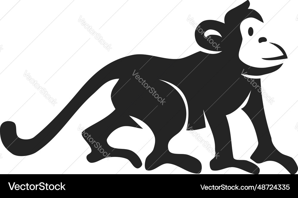 Monkey logo template isolated brand identity icon Vector Image