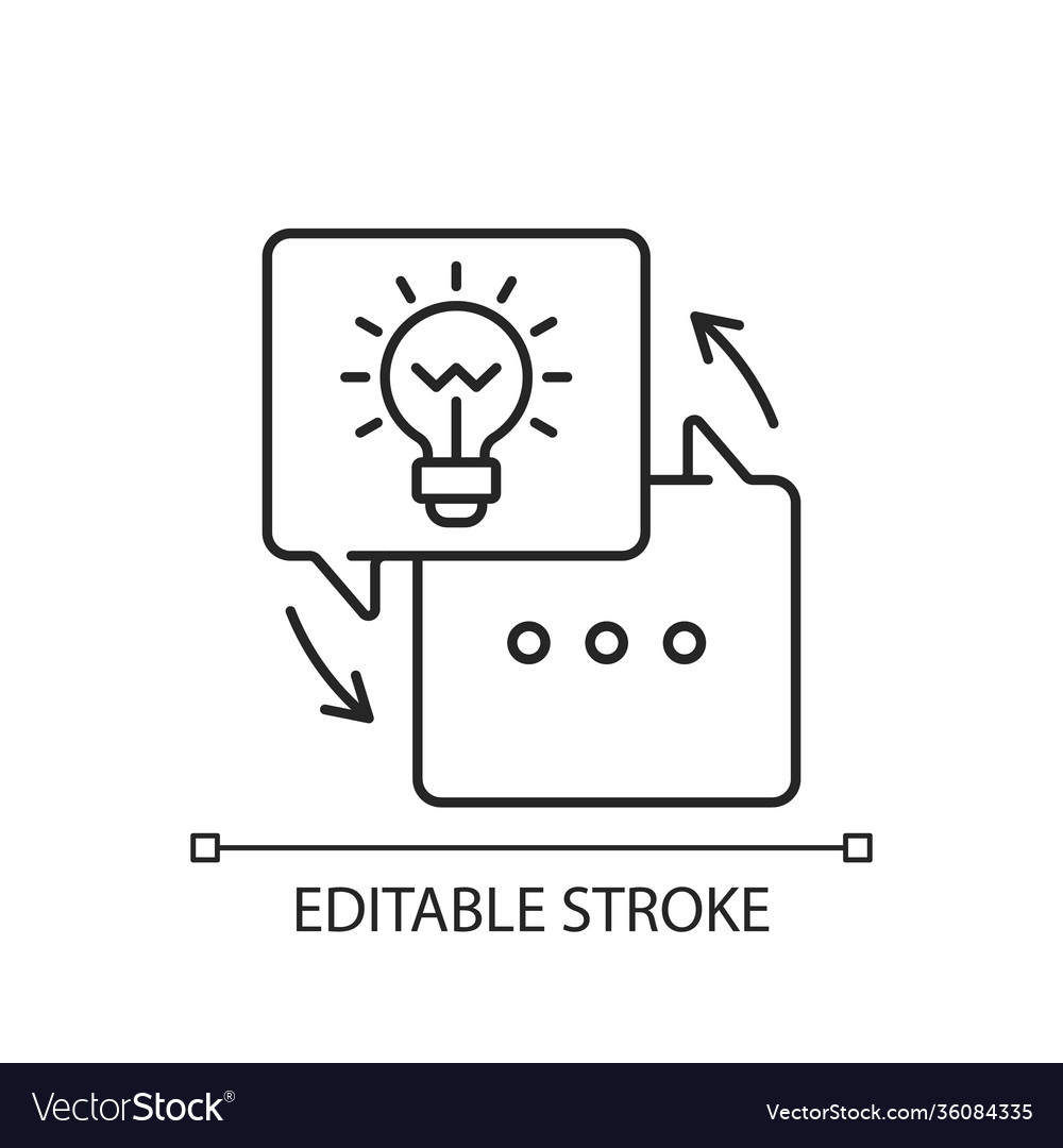 Sharing experience linear icon Royalty Free Vector Image