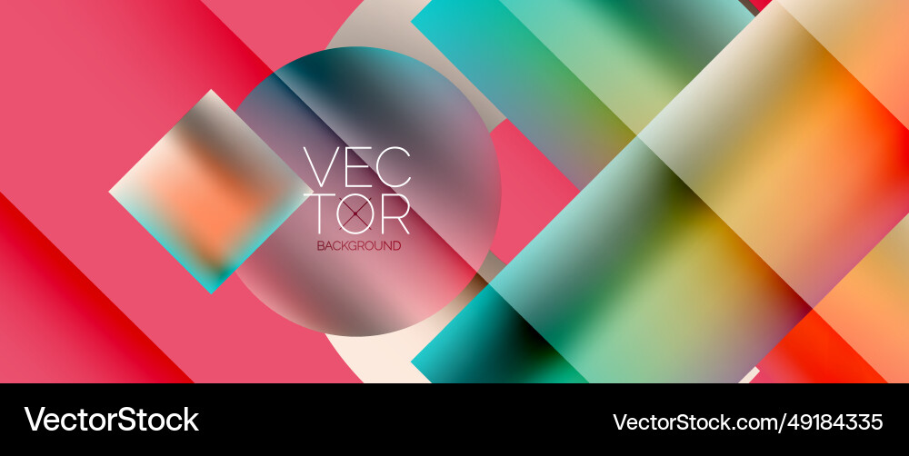 Squares and circles design fluid color gradients Vector Image
