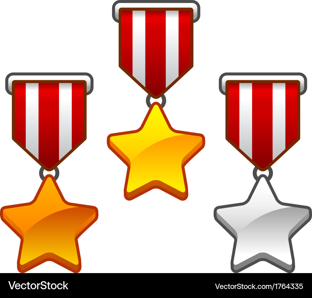 Star medals Royalty Free Vector Image - VectorStock