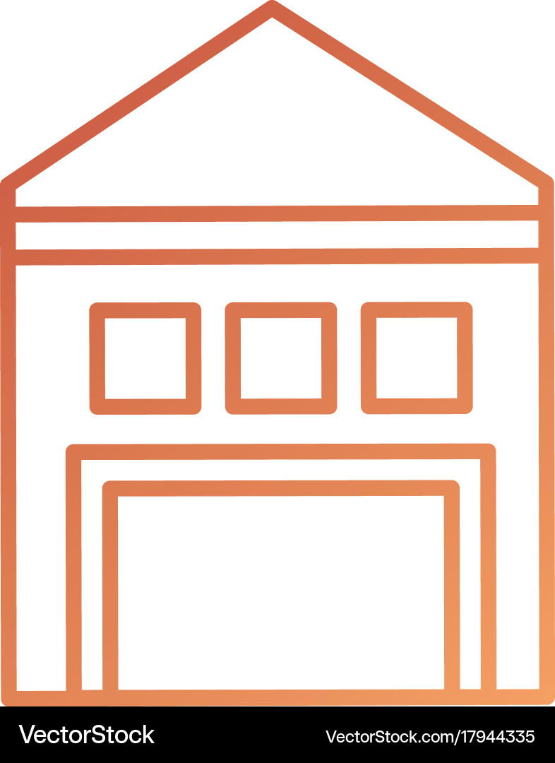 Warehouse building exterior commercial empty Vector Image