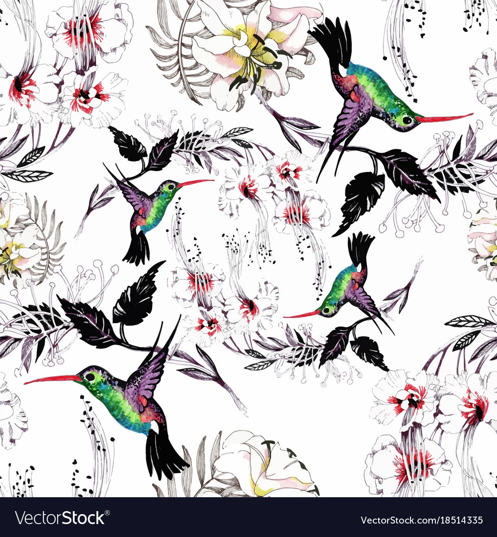 Watercolor hand drawn seamless pattern Royalty Free Vector