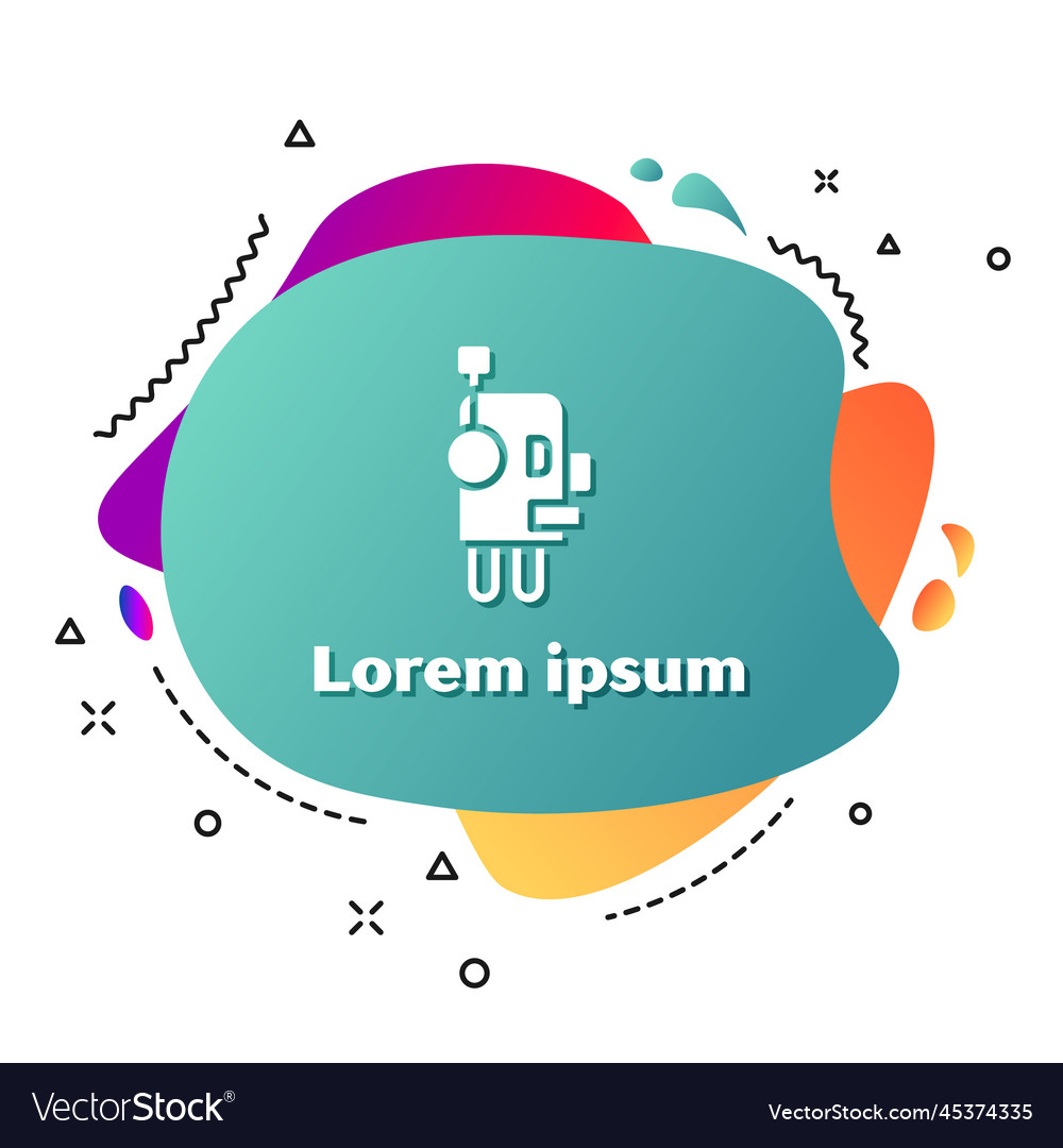 White robot icon isolated on background Royalty Free Vector