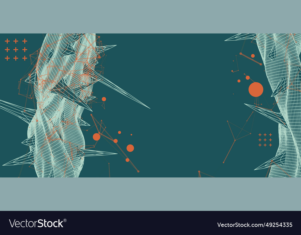 Wireframe science background with plexus effect Vector Image